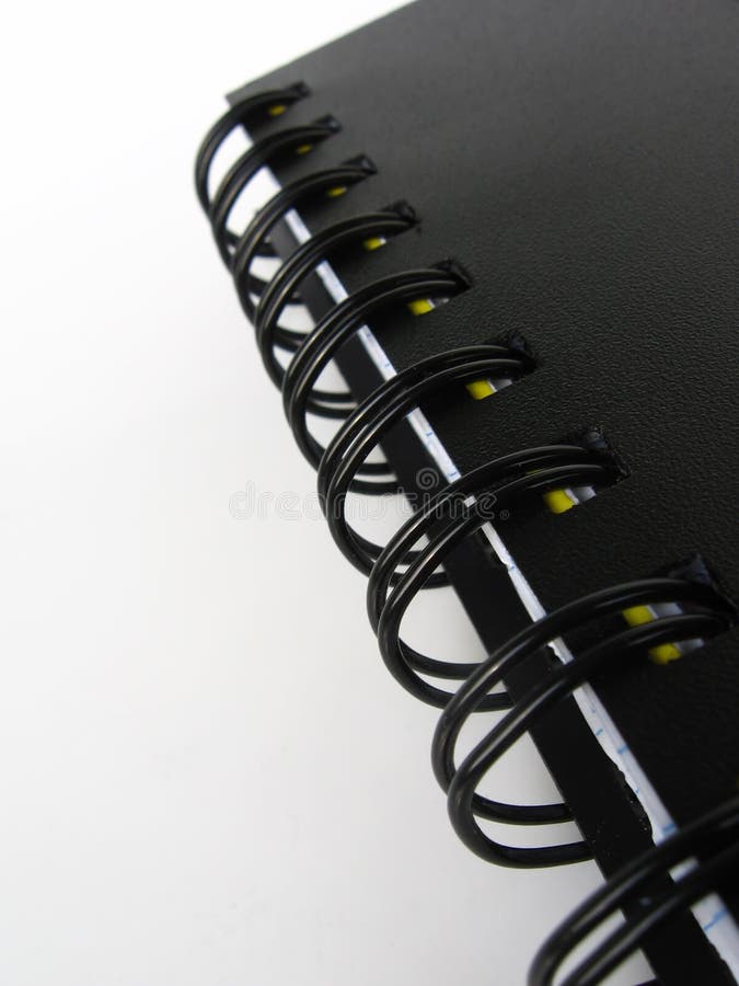 Black Notebook with Leather Covers in Perspective Stock Image - Image ...