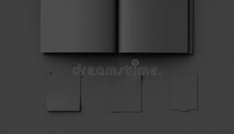 Black Notebook on a Black Background Stock Illustration - Illustration ...
