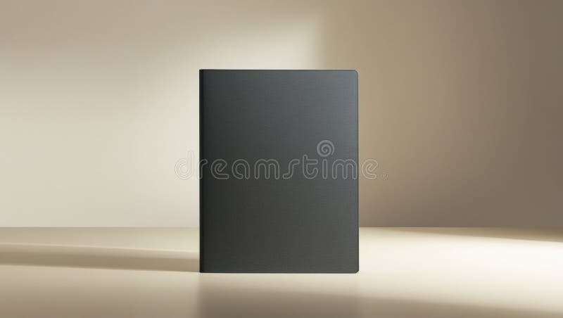 Black Notebook on Beige Background with Lighting Effect Stock ...