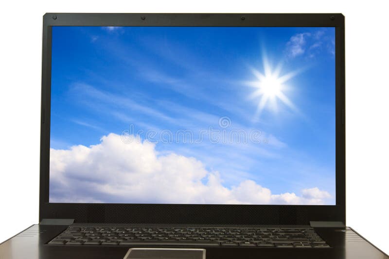 Black notebook computer stock photo. Image of background - 6948606
