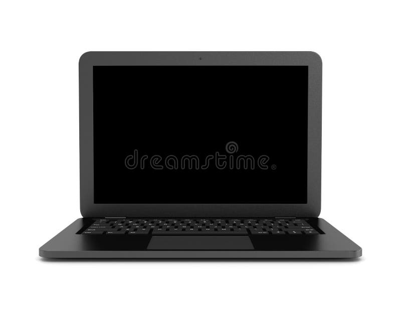 Black Notebook Computer on White Background Stock Illustration ...