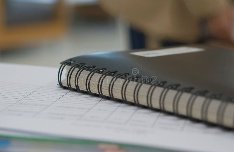 Black Notebook and Document in Office Stock Image - Image of notebook ...