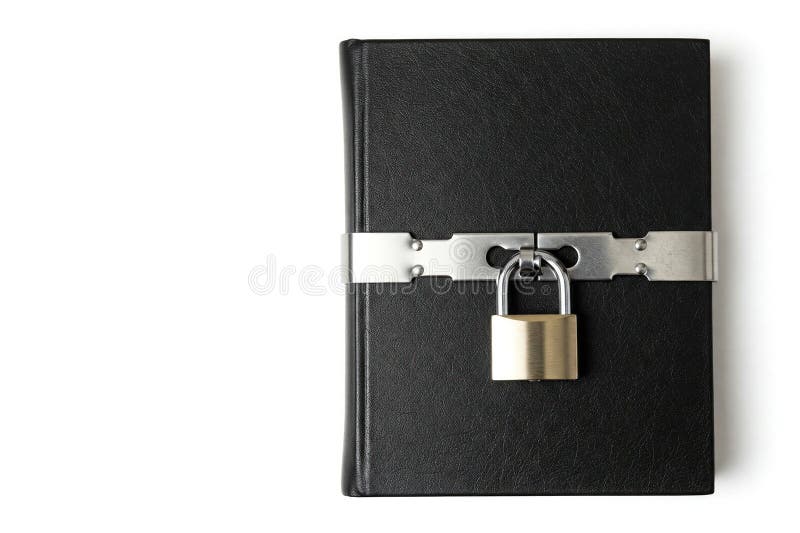 Black Notebook Lock White Background Space Text Stock Photos - Free ...