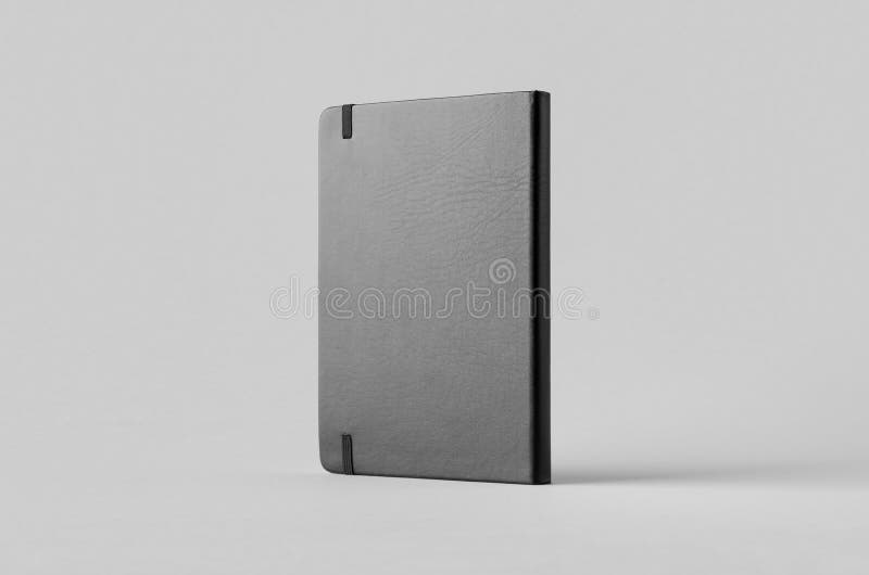 Black Notebook Mockup on a Grey Background. Backside Stock Photo ...