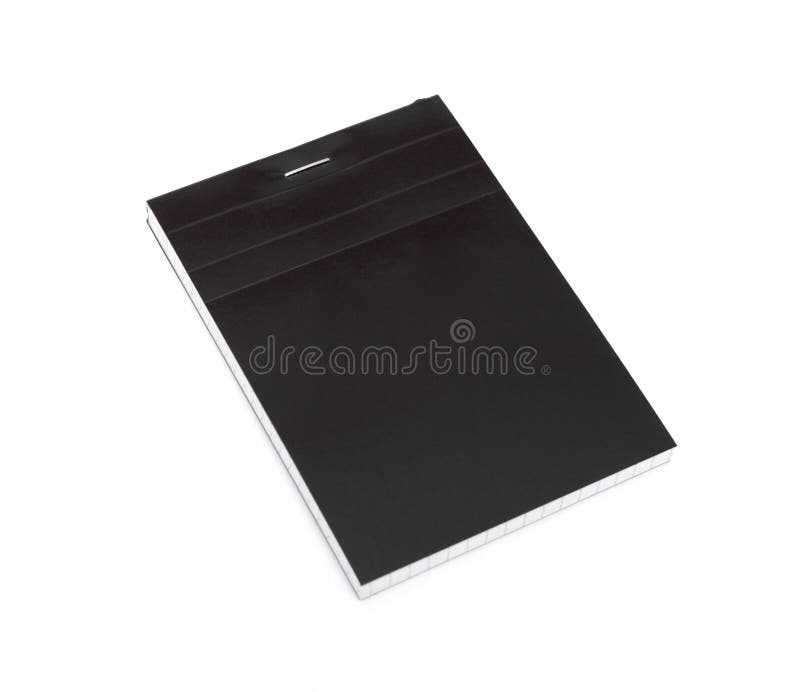 Black Notebook with Leather Covers in Perspective Stock Image - Image ...