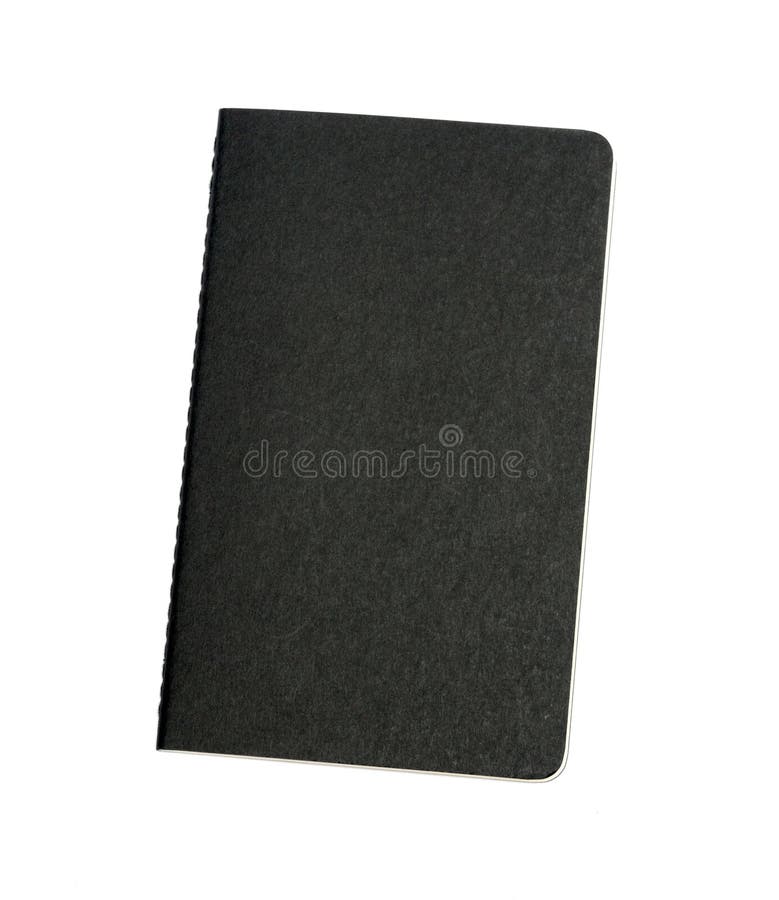 Black Notebook with Leather Covers in Perspective Stock Image - Image ...