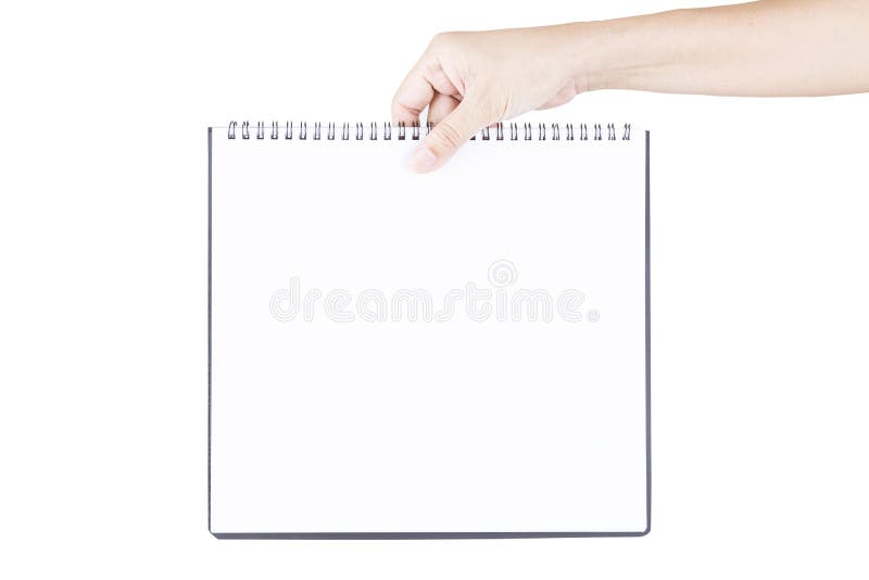Black Notebooks Grip in Hand. Stock Photo - Image of note, notebook ...