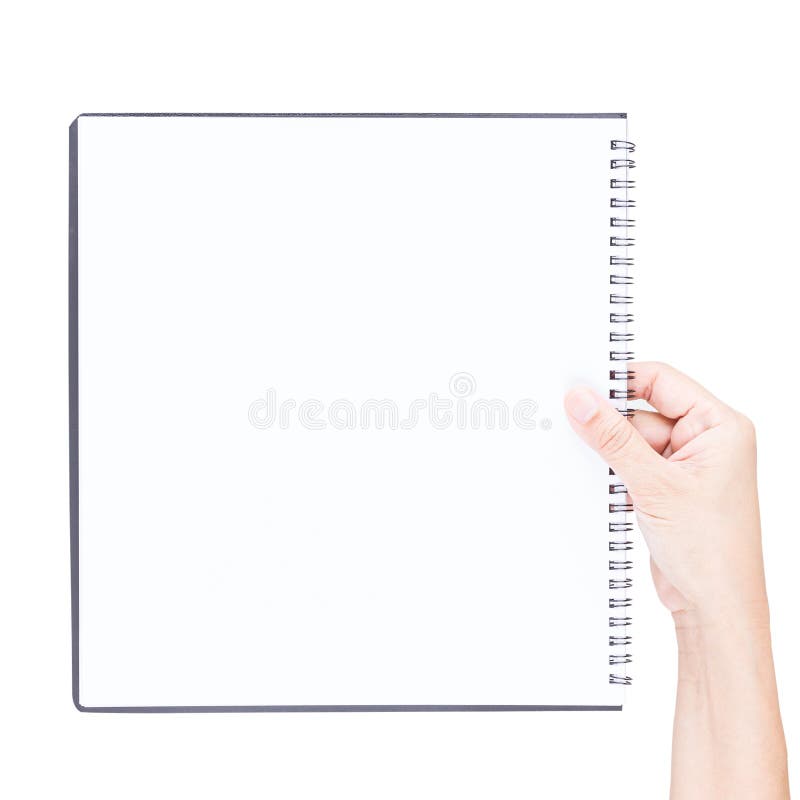 Black Notebooks Grip in Hand. Stock Photo - Image of spiral, sheet ...