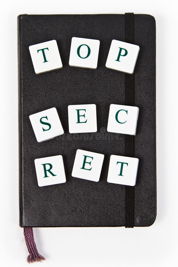 Black Notepad with Top Secret Message Stock Photo - Image of black ...