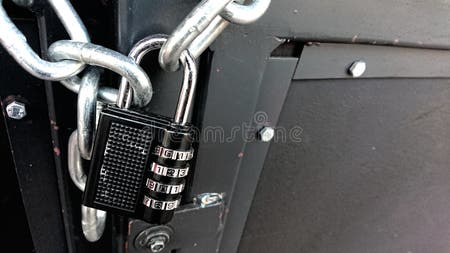 Black Number Code Lock and Chain Stock Photo - Image of code, lock ...