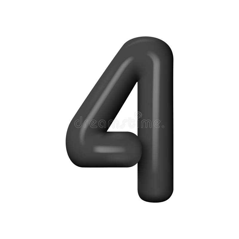 Black Number 2. 3D Volumetric Render Figure Stock Vector - Illustration ...