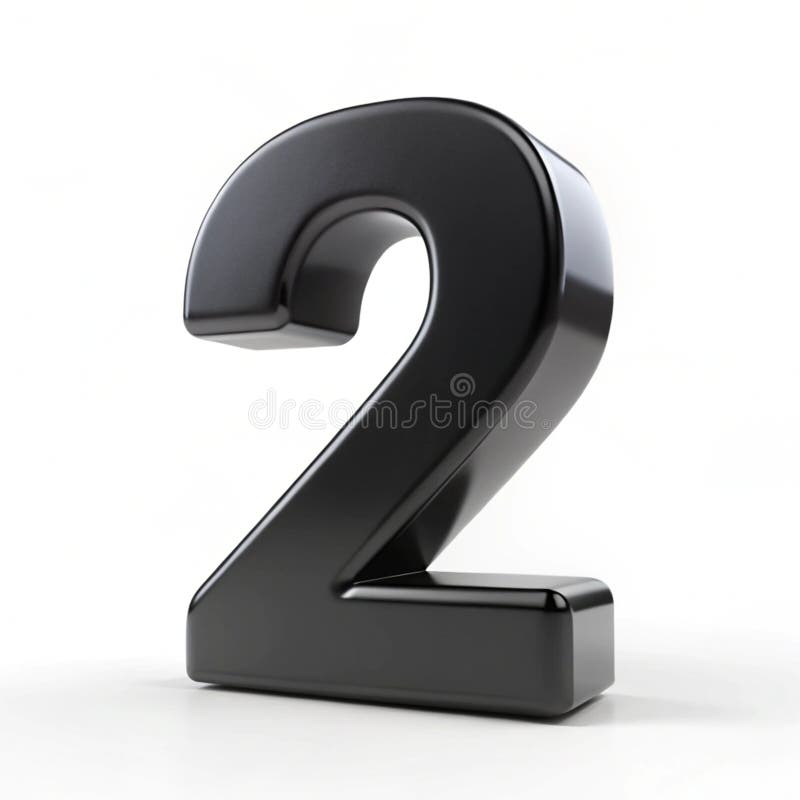 Black Number 2 Isolated on White Background Stock Illustration ...
