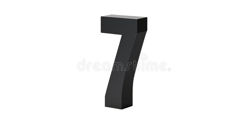 Black Number Seven Numeral Isolated on Transparent Background Stock ...