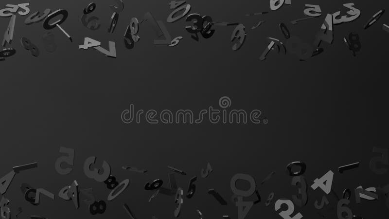 Black Numbers on Black Background. Stock Illustration - Illustration of ...