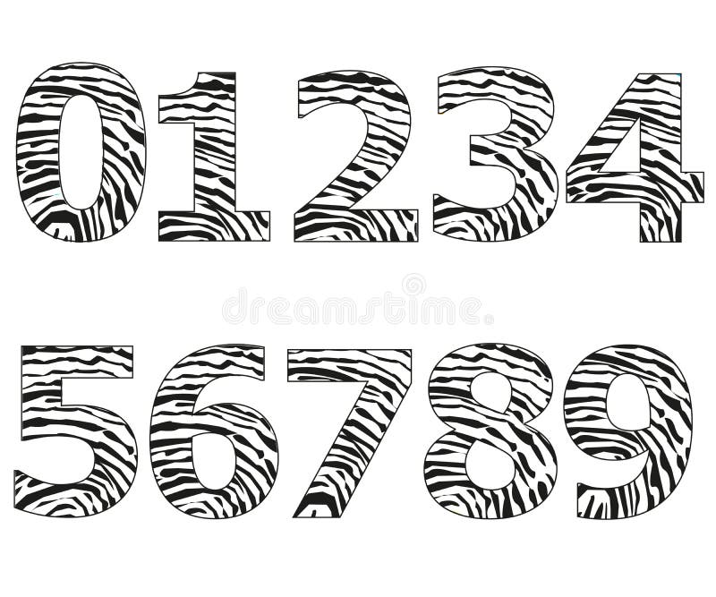 Black Numbers with Finger Prints Pattern Vector Illustration Stock ...