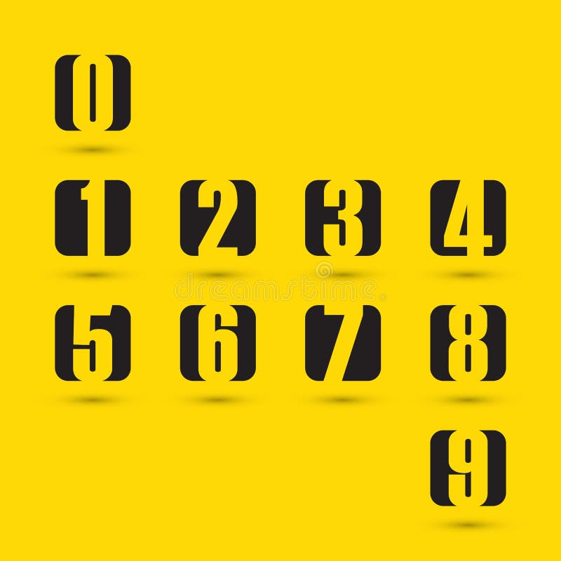 Black Numbers Set. Vector Illustration. Stock Vector - Illustration of ...