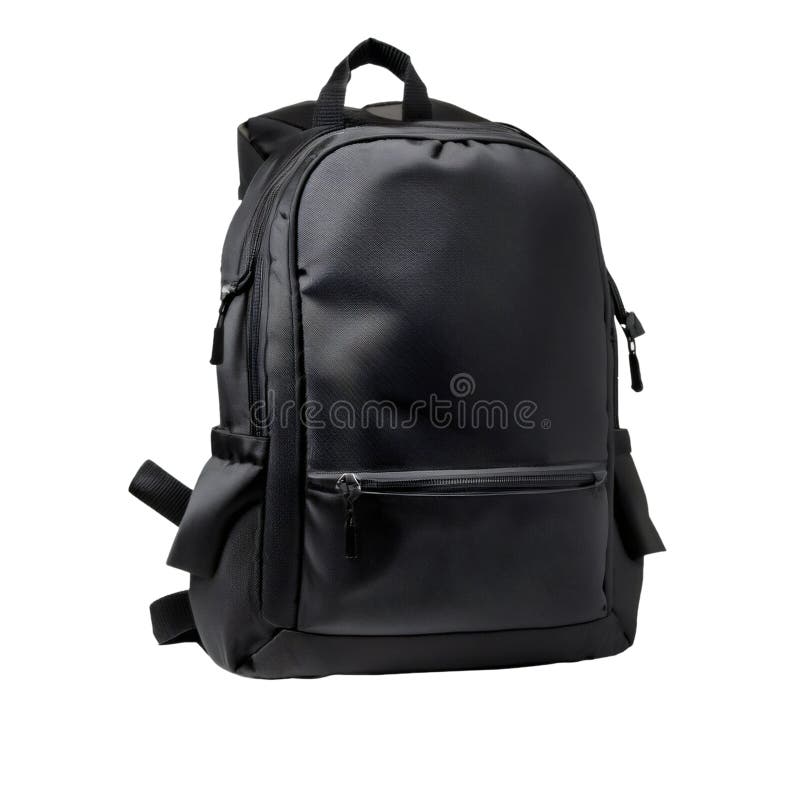 Studio Shot of a Practical Black Nylon Backpack, Ideal for Students and ...