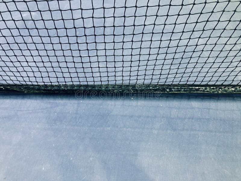 Black Nylon Tennis Net and Light Blue Court Stock Image - Image of blue ...