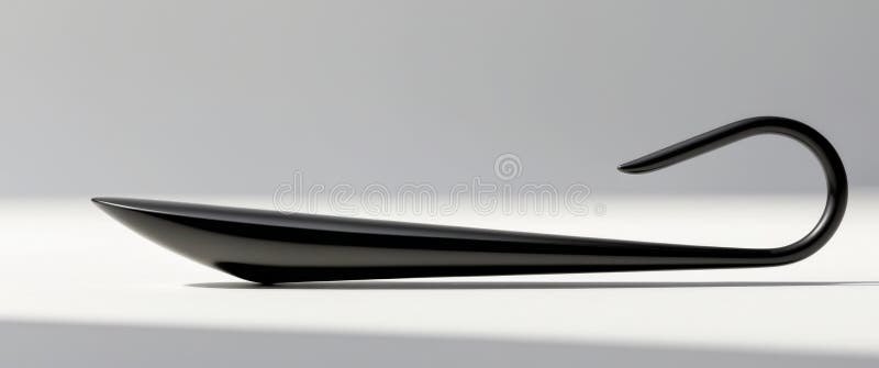 A Black Object with a Handle and a Curved End. Stock Photo - Image of ...