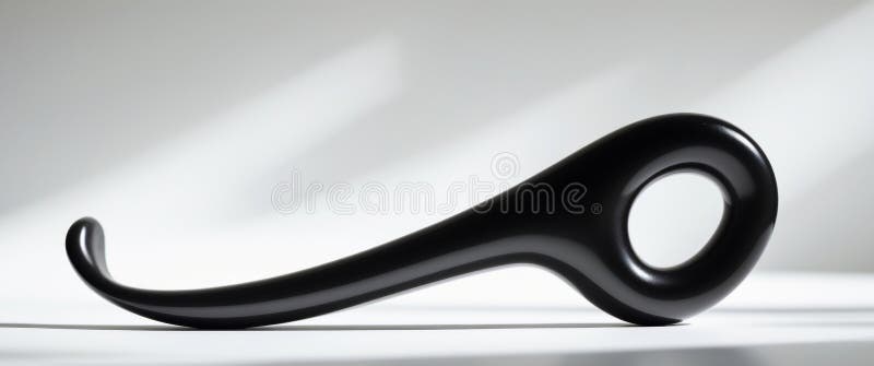 A Black Object with a Handle and a Curved End Stock Photo - Image of ...