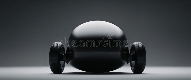 A Black Object with a Black Wheel on Each End. Stock Image - Image of ...