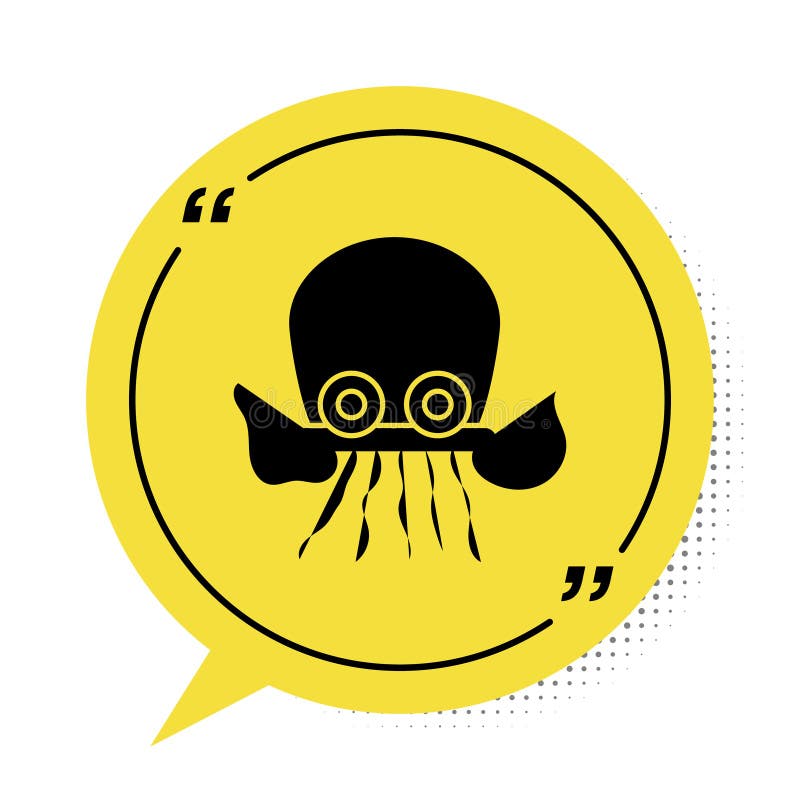 Yellow Octopus Icon Isolated on Green Background. Minimalism Concept ...