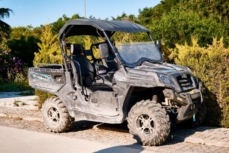 Black Off Road Atv Vehicle Parked on the Pavement Editorial Photo ...