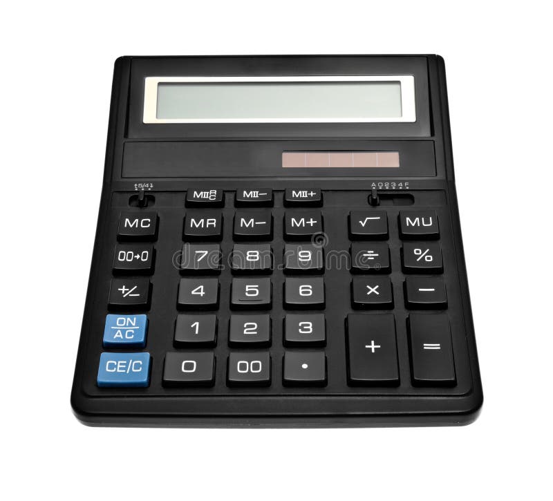 Black office calculator stock image. Image of button - 16890509