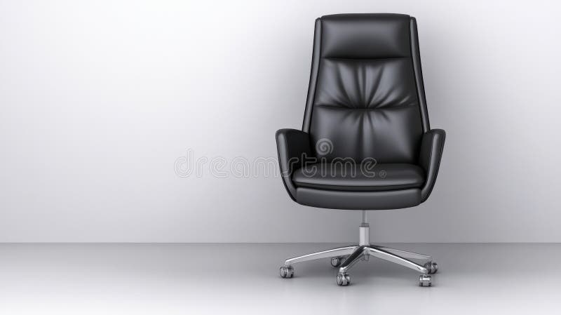 A Black Office Chair with a Chrome Base and Wheels, AI Stock Photo ...