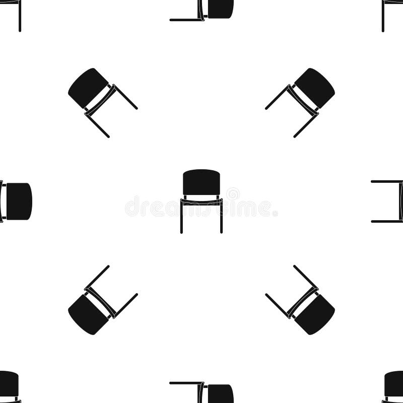 Black Office Chair Pattern Seamless Black Stock Vector - Illustration ...