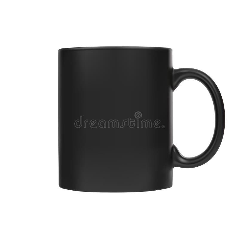 Black Mug Isolated on White. Vector Illustration. Stock Vector ...