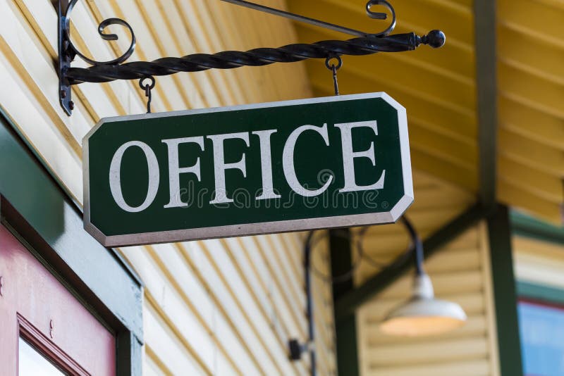 Black Office Sign stock photo. Image of office, wall - 74692746