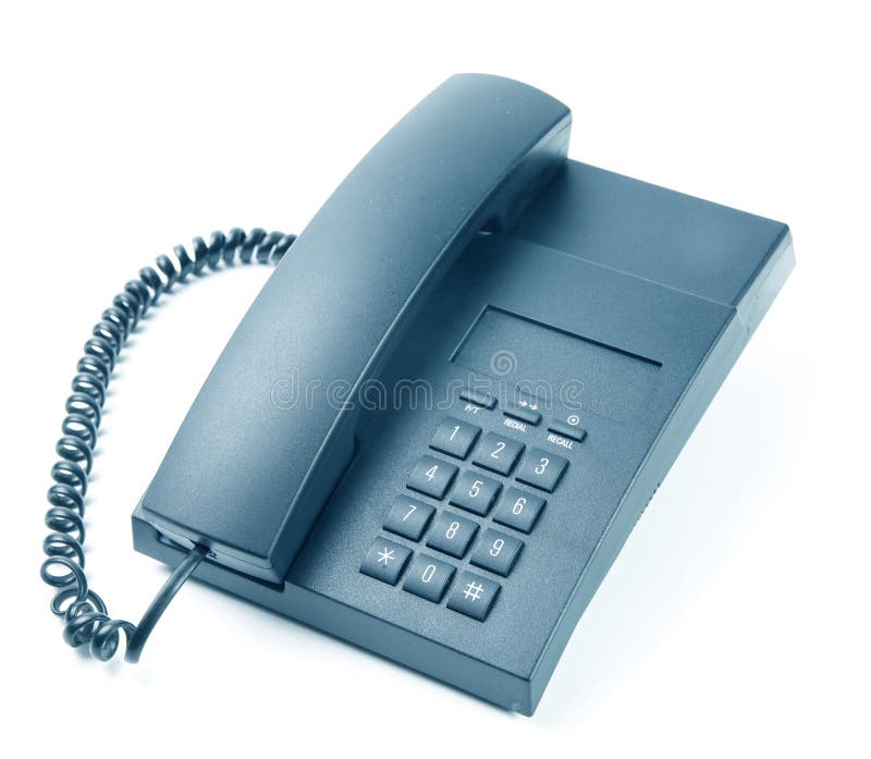 Black Office Telephone Isolated Stock Image - Image of office ...