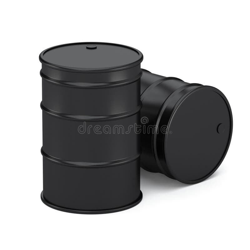 Black Oil Barrels Brent Isolated on White Background Stock Illustration ...