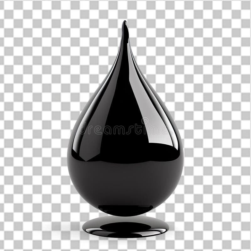 Black Oil Drop on a Transparent Background Stock Illustration ...