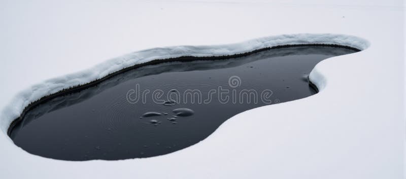 A Black Oil Spill Puddle Against a Pristine White Backdrop Stock ...