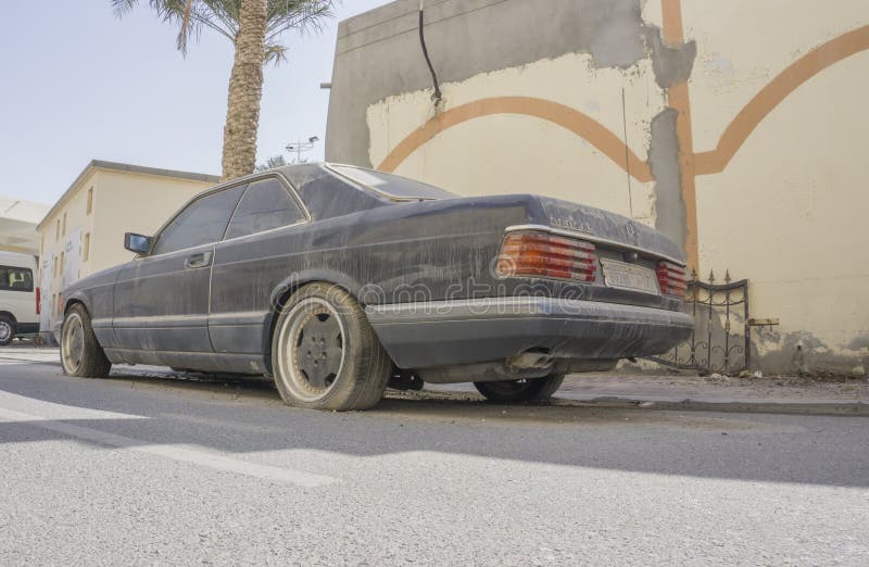 Black Old Car, Flat Tire with Black Rusty Alloy Wheel Editorial Stock ...