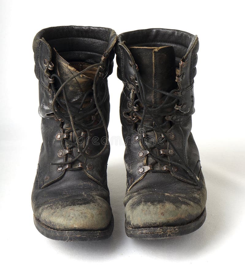 Black old military boots stock image. Image of background - 68274083