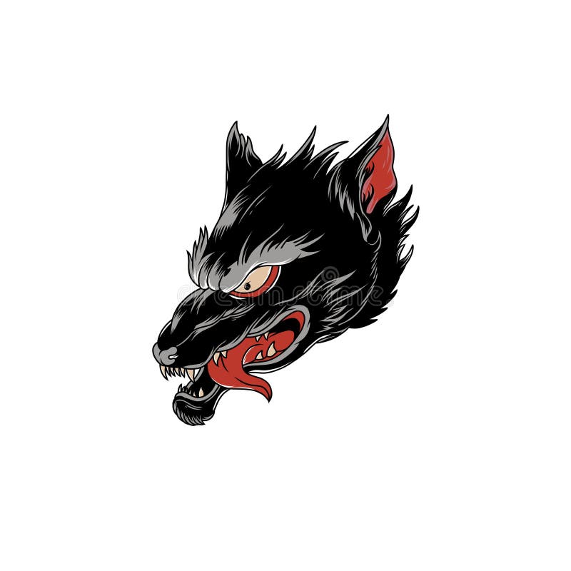 Traditional Wolf Head Tattoo Design