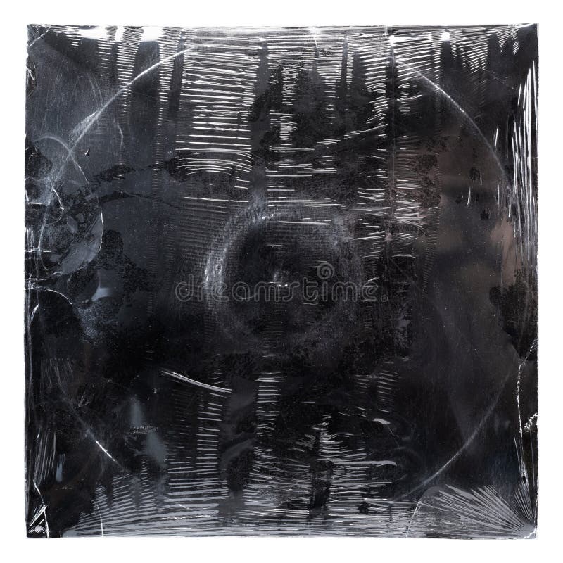 Black Old Vinyl Record Cover Wrapped in Plastic Stock Illustration ...