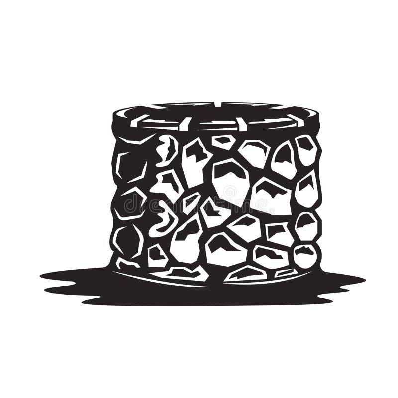 Black Old Well Vector Illustration Design Element Template Stock Vector ...