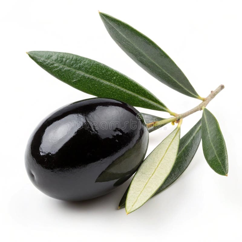 Black Olive with Leaves on Transparent Background Stock Illustration ...