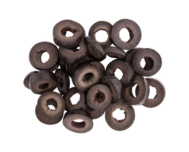 Black Olive Slices Isolated Stock Photo - Image of fresh, ingredient ...