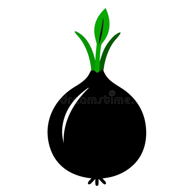 Black Onion Sprout Icon Vector Graphic Stock Vector - Illustration of ...