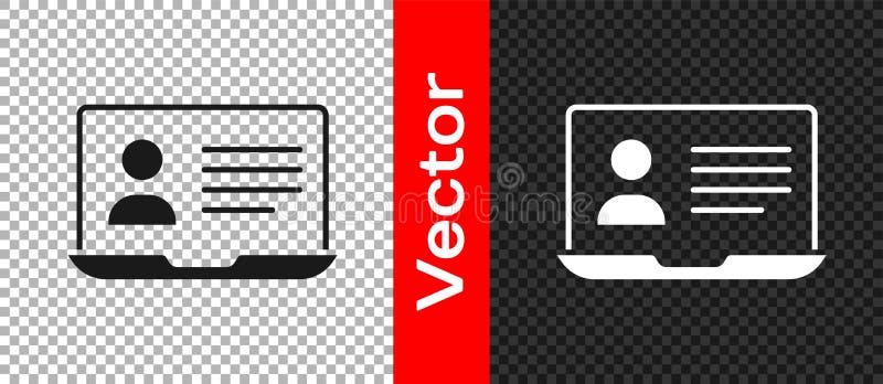 Black Online Class Icon Isolated on Transparent Background. Online ...