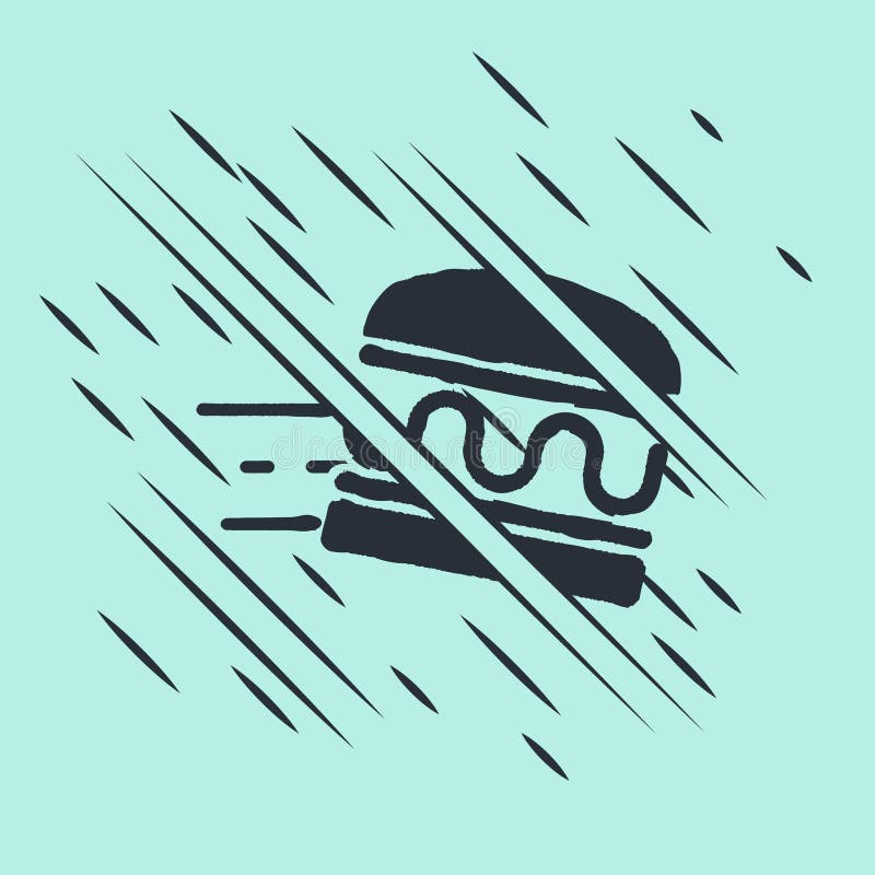 Black Online Ordering and Burger Delivery Icon Isolated on Green ...