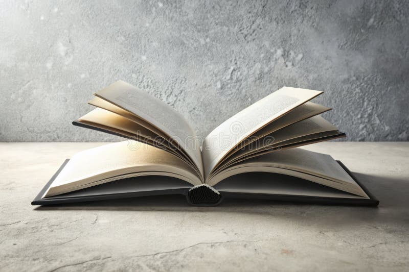 Black Open Book on White Concrete: a 3D Render Ideal for Creative and ...