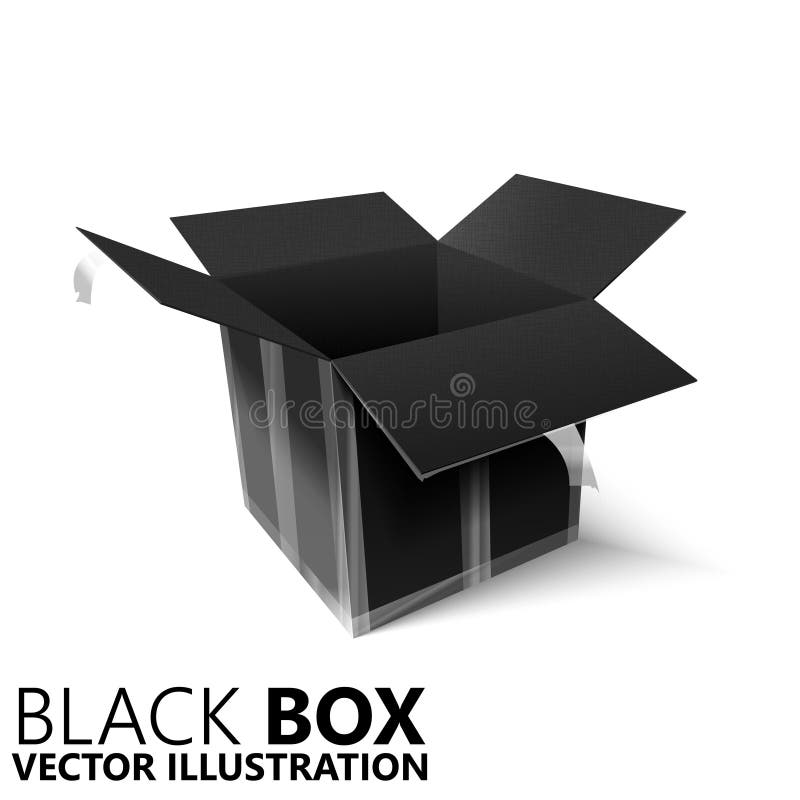 Black Open Box 3D/ Illustration Stock Illustration - Illustration of ...