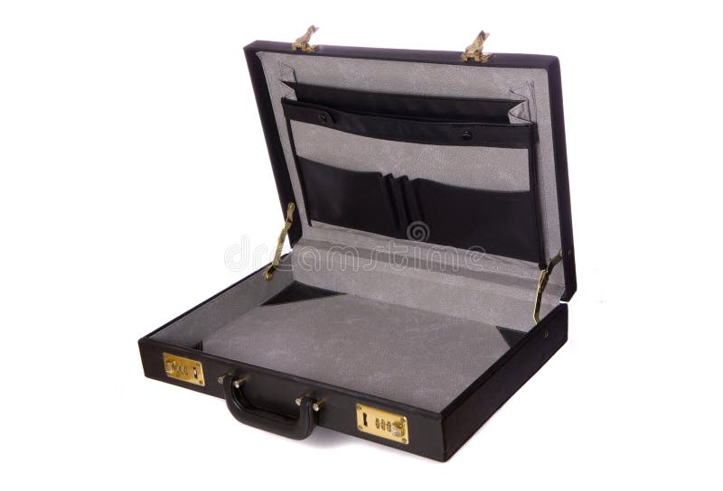 Black open brief case stock photo. Image of space, case - 29506588
