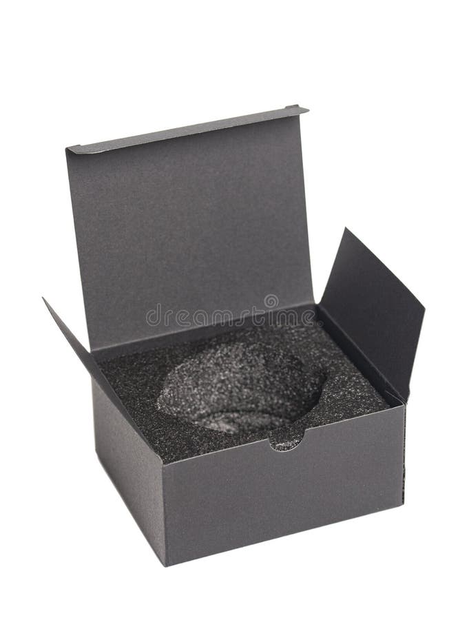 Black Open Cardboard Box Isolated on a White Background Stock Image ...